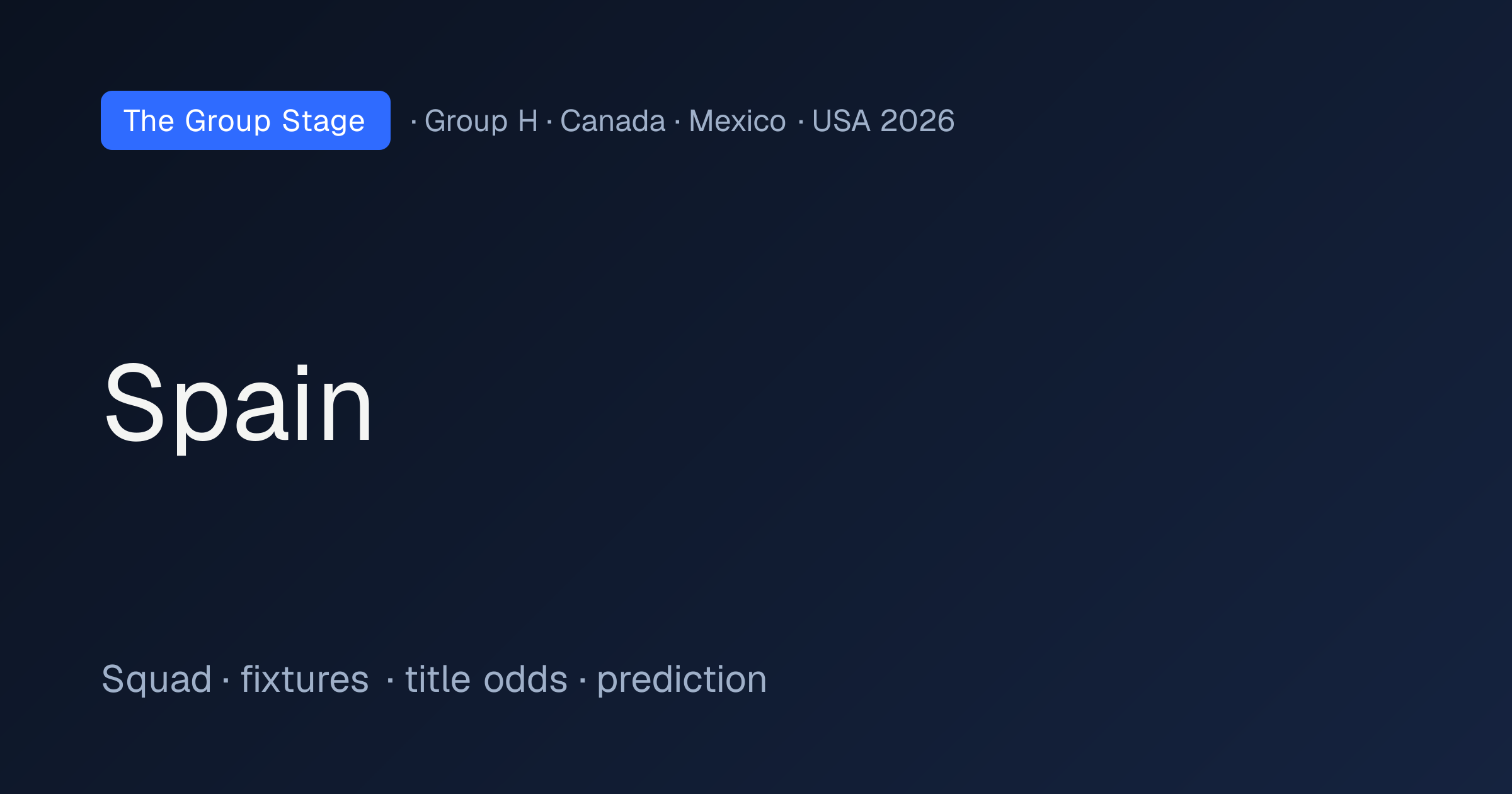 Spain 2026 World Cup: Squad, Fixtures, Odds & Prediction